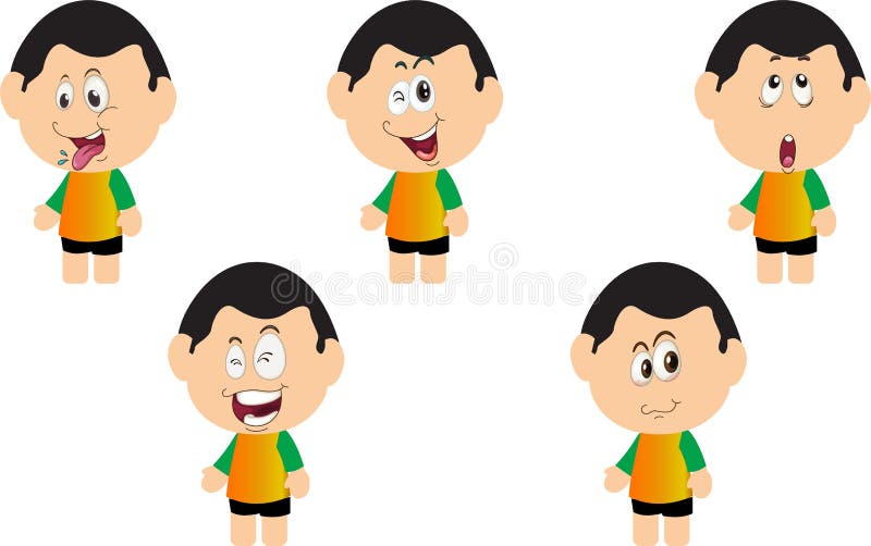 Basic RGB Chibi Face Expression 2, Vector Based, EPS10 File Type Stock ...