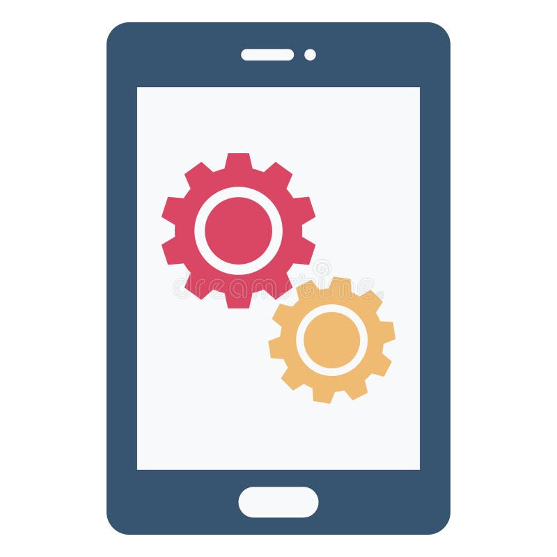 Mobile Settings Color Vector Icon Which Can Easily Modify or Edit Stock ...