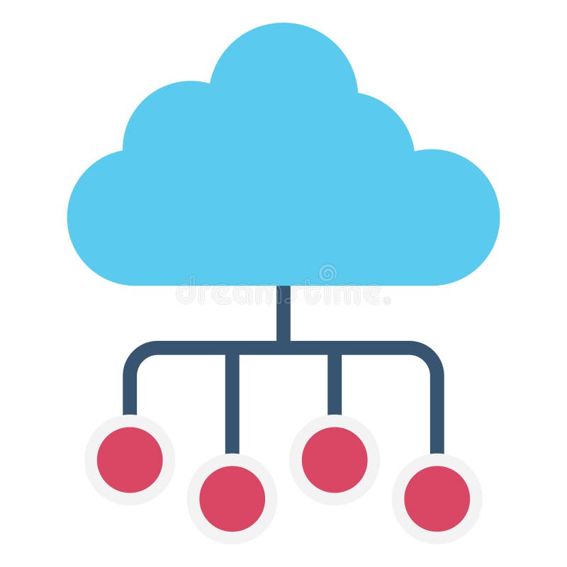 Cloud Sharing Color Vector Icon Which Can Easily Modify or Edit Stock ...