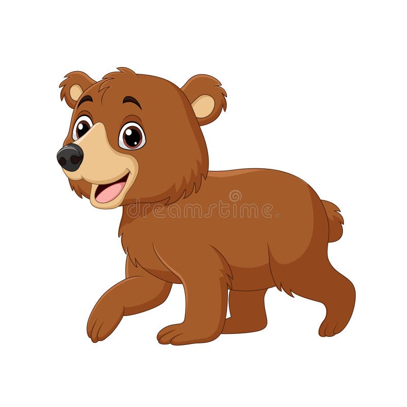Cartoon Funny Baby Bear Walking Stock Vector - Illustration of design ...