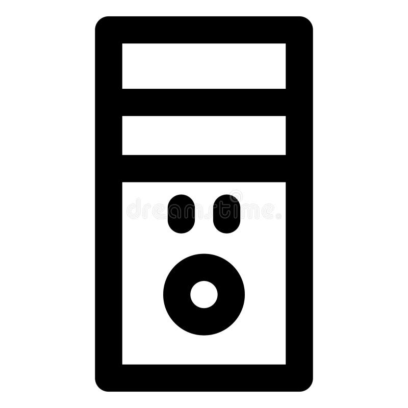 Computer, Cpu Bold Outline Vector Icon Which Can Easily Modified or ...