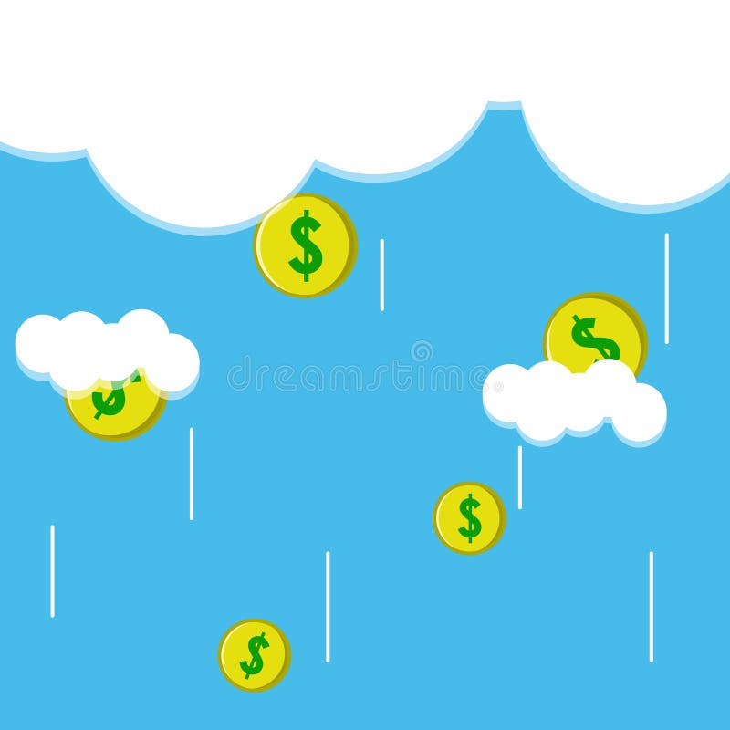Vector Illustration of a Rain of Money Falling Stock Vector ...