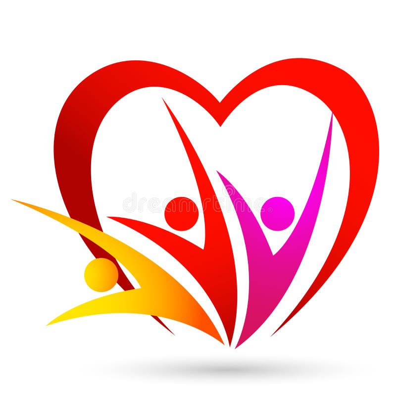 Happy Family Love Union in Heart Shaped Logo Parent Kids Parenting ...