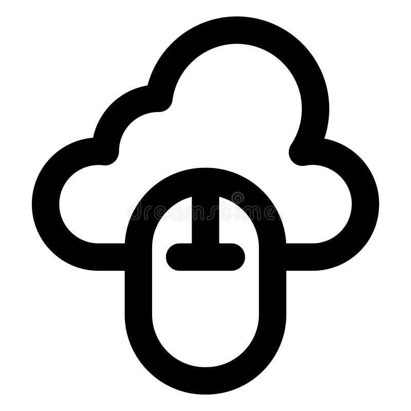 Cloud Computing, Cloud Mouse Bold Outline Vector Icon Which Can Easily ...