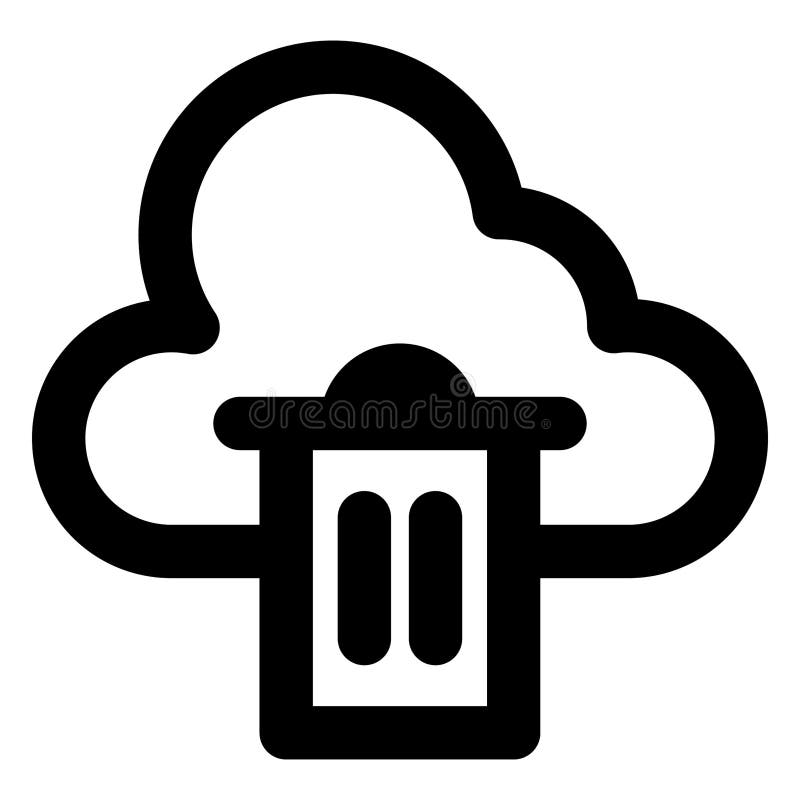 Cloud Hosting, Cloud Network Bold Outline Vector Icon Which Can Easily Modified or Edited Stock ...
