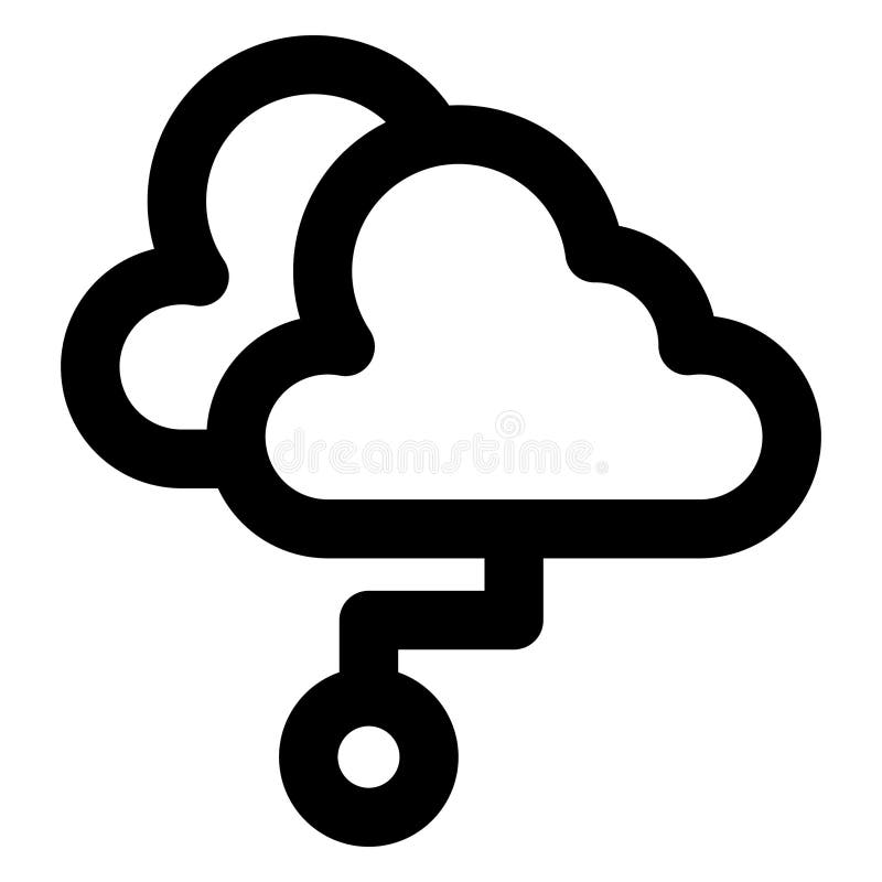 Cloud Computing, Cloud Transfer Bold Outline Vector Icon Which Can Easily Modified or Edited ...