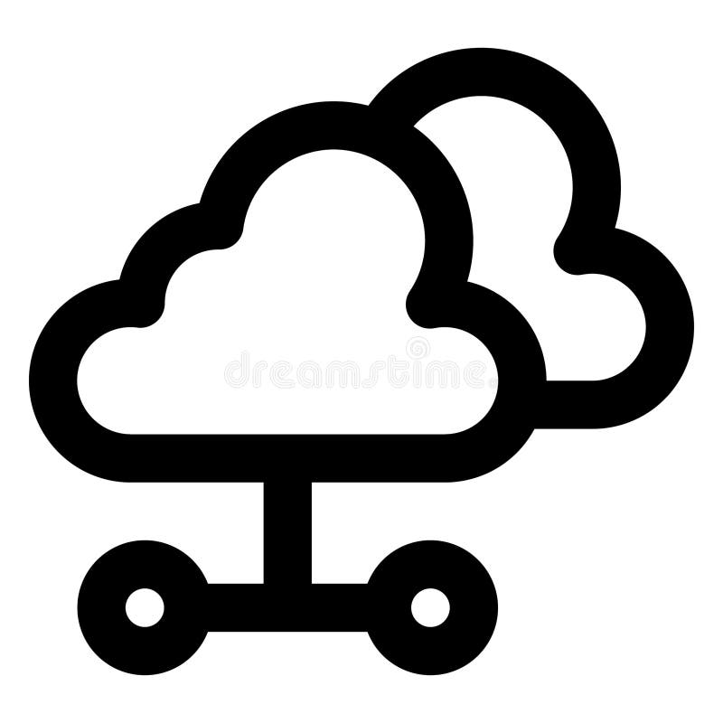 Cloud Computing, Cloud Network Bold Outline Vector Icon Which Can Easily Modified or Edited ...