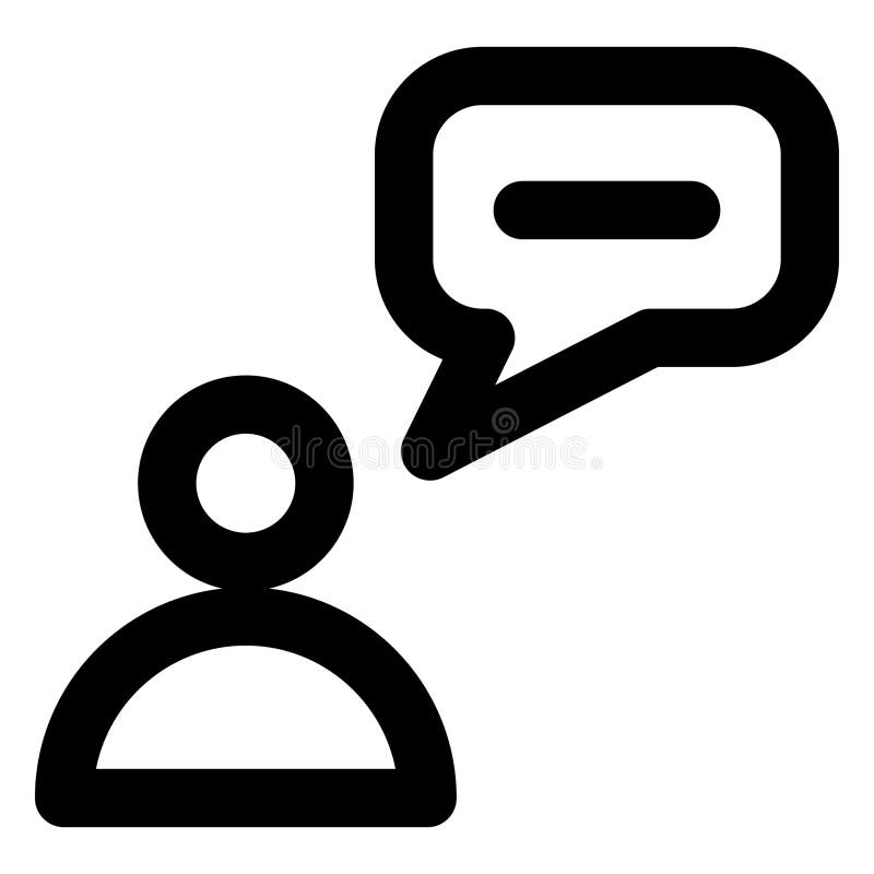 Commenting, Communication Bold Outline Vector Icon Which Can Easily ...