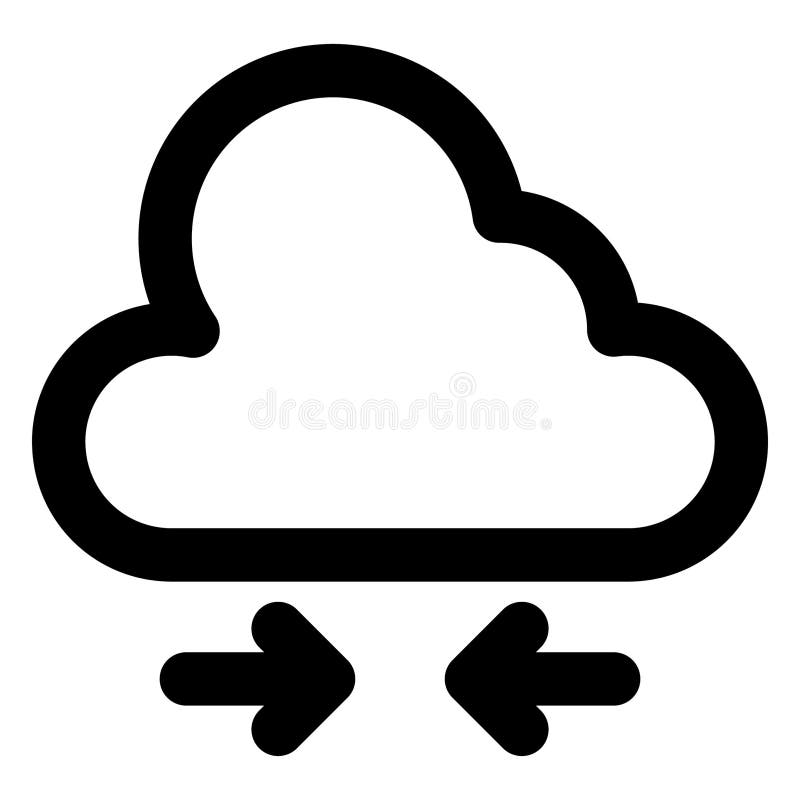 Cloud Computing, Cloud Link, Bold Outline Vector Icon Which Can Easily ...