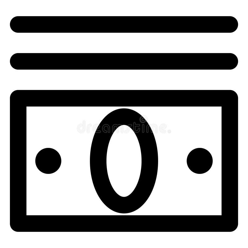 Banknotes, Currency Notes Bold Outline Vector Icon Which Can Easily ...