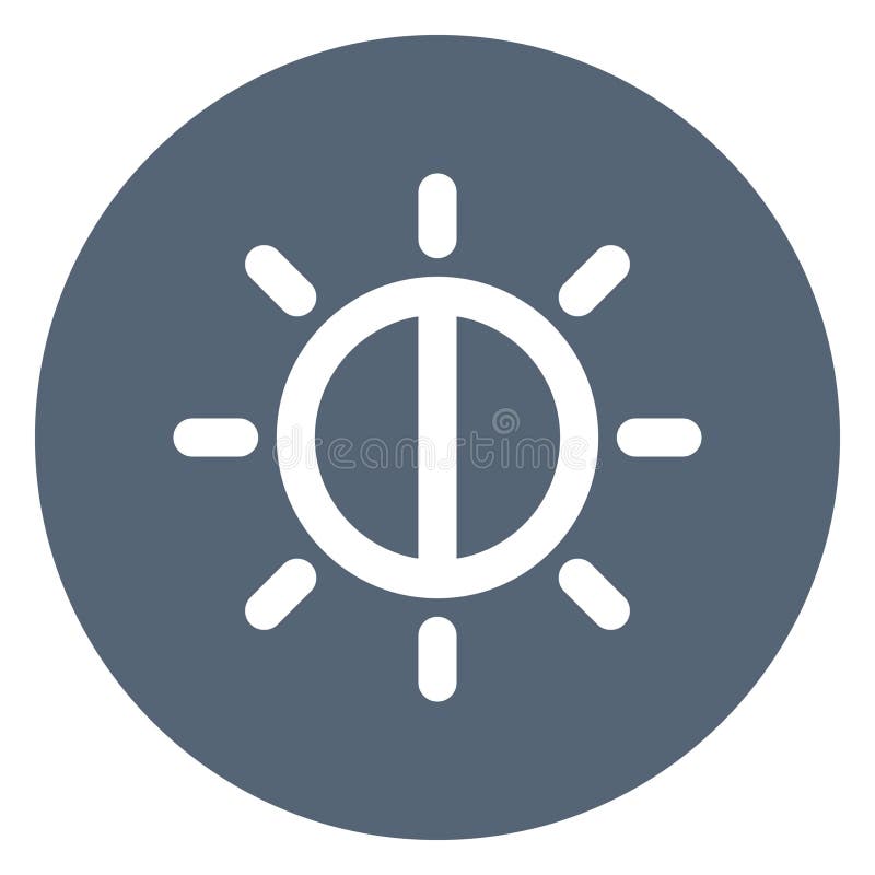 Brightness, Brightness Option Bold Outline Vector Icon Which Can Easily ...