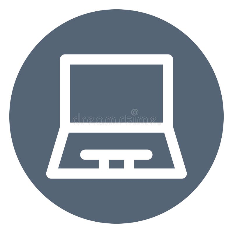 Computer, Laptop Bold Outline Vector Icon Which Can Easily Modified or ...