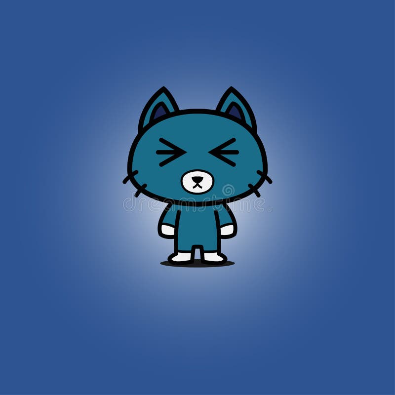 CUTE BLUE CAT MASCOT VECTOR GRAPHIC DESIGN for KIDS TSHIRT Stock Vector ...