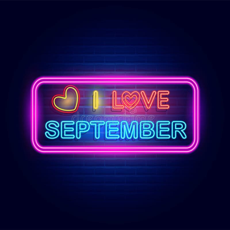 Love September-hand Drawn Lettering with Leaf Sketch and Heart Isolated ...