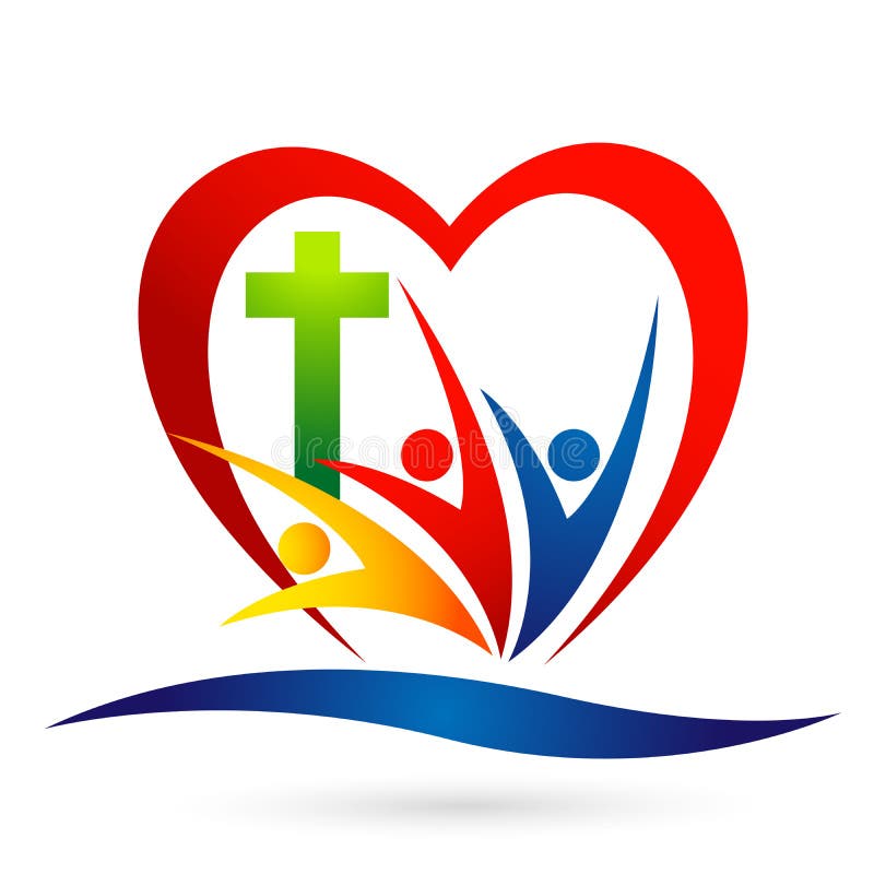 Family Church People Heart Union Care Love Logo Design Icon on White ...