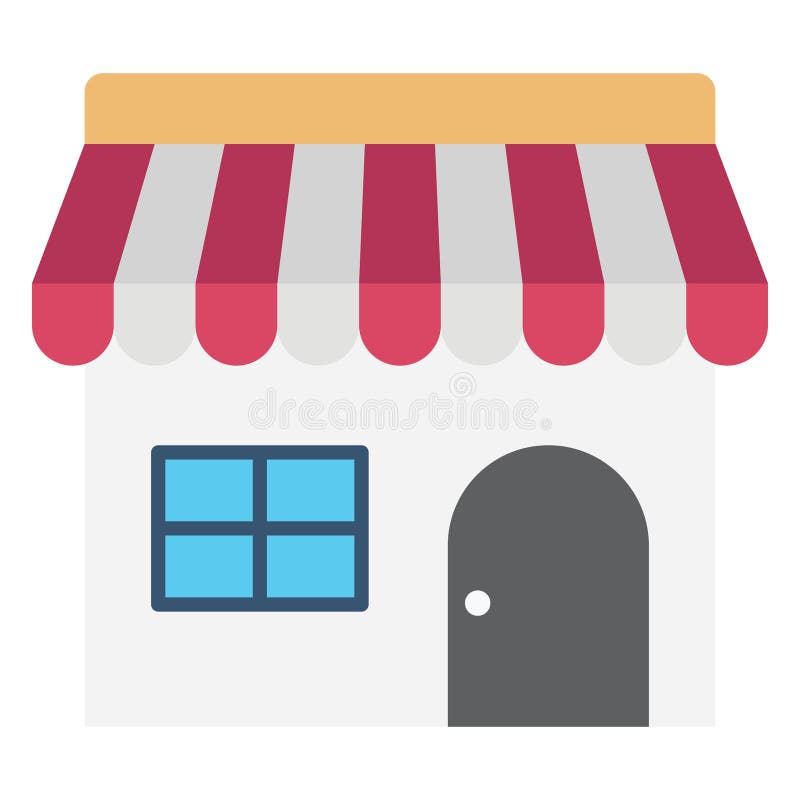 Street Shop Color Vector Icon Which Can Easily Modify or Edit Stock ...