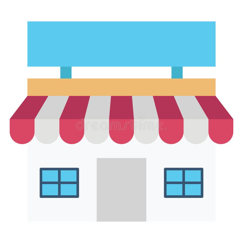 Street Shop Color Vector Icon Which Can Easily Modify or Edit Stock ...