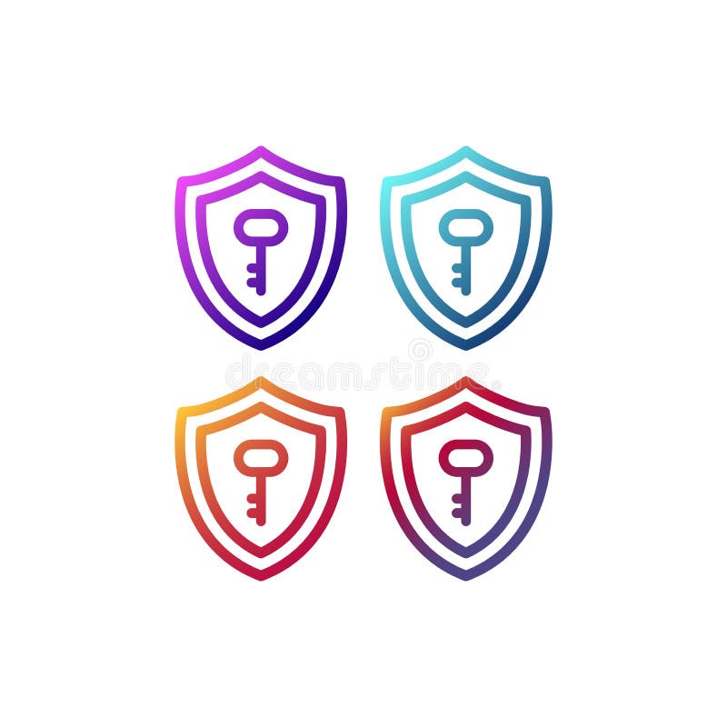 Shield with Key Isolated Vector Icon. Security Concept Glyph Symbol ...