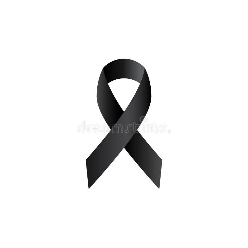Black Ribbon, Mourning Symbol Simple Isolated Vector Icon. Stock Vector ...