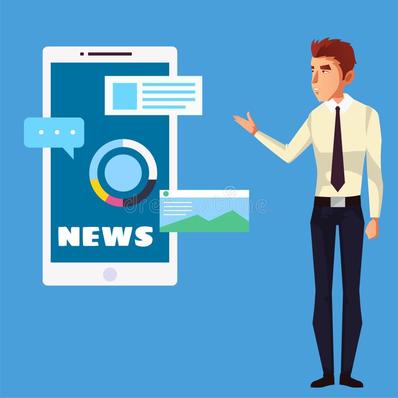 Editor Worker Show His News Article Stock Vector - Illustration of ...