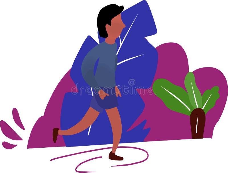 Illustration of a Boy Who is Running after His Dream Stock Vector ...
