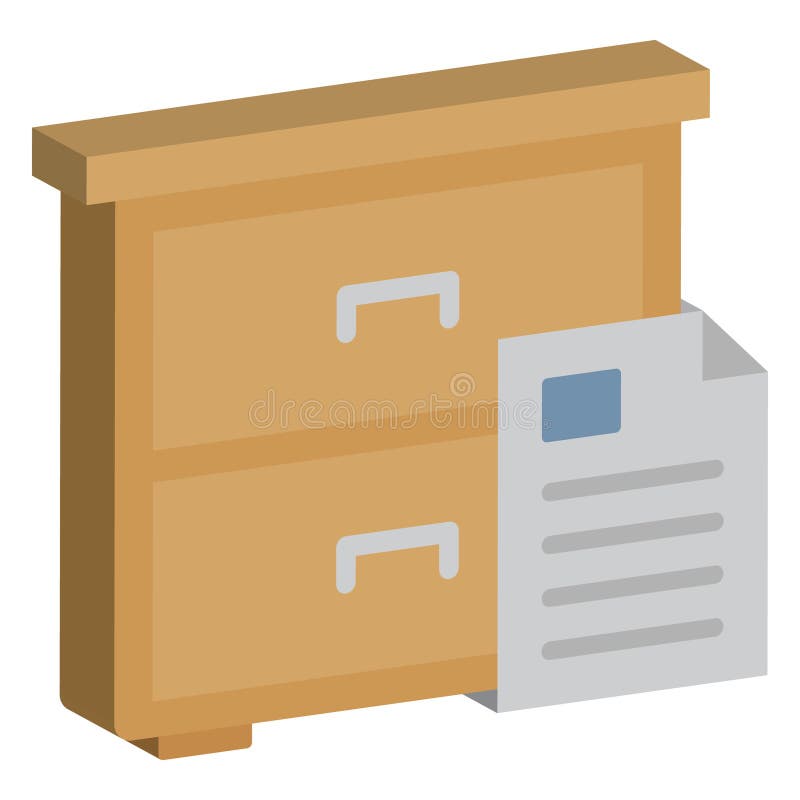 Documents, File Drawer Isolated Isolated Vector Icon Which Can Easily ...
