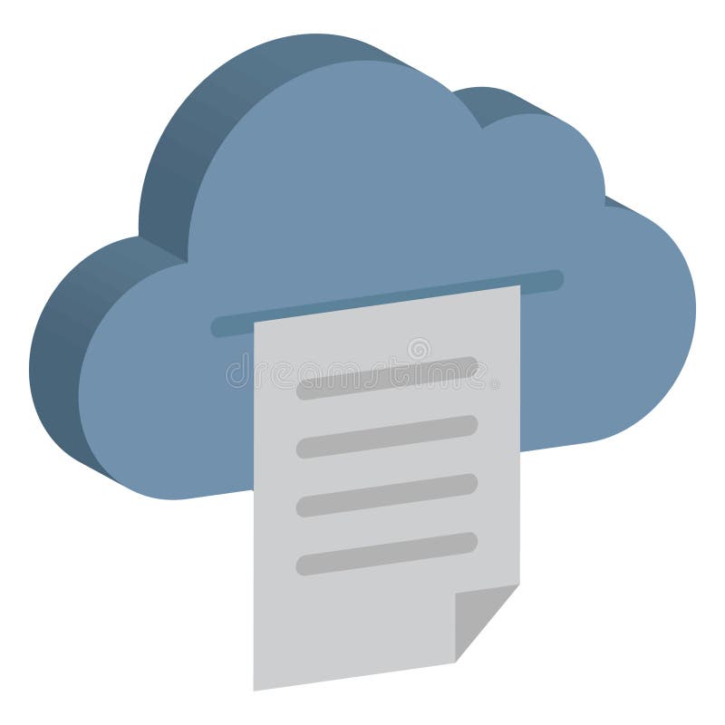 Cloud Paper, Cloud Print, Isolated Vector Icon Which Can Easily Modify ...