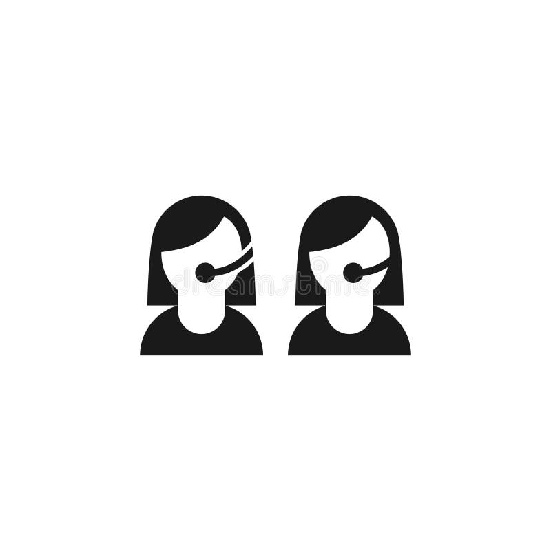 Call Center Operator, Contact Black Isolated Vector Icon. Stock Vector ...