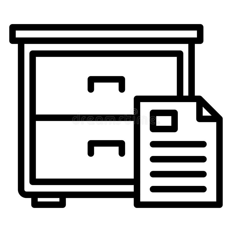 Documents, File Drawer Vector Icon Which Can Easily Modify Stock Vector ...