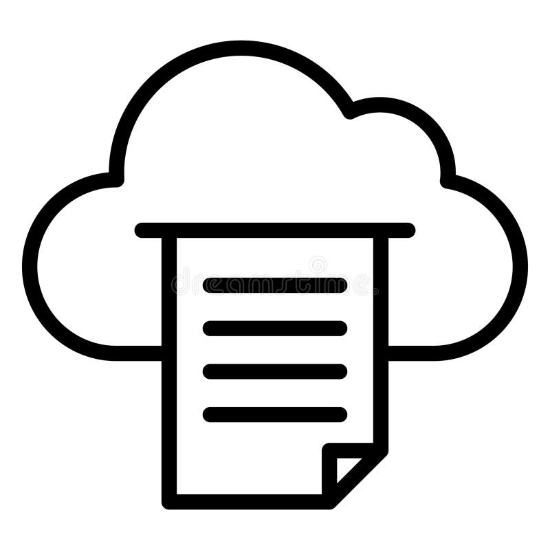 Cloud Paper, Cloud Print, Vector Icon Which Can Easily Modify Stock ...