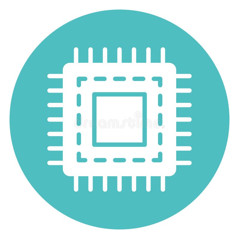 Computer Chip, Cpu Isolated Vector Icon Which Can Easily Modify Stock ...