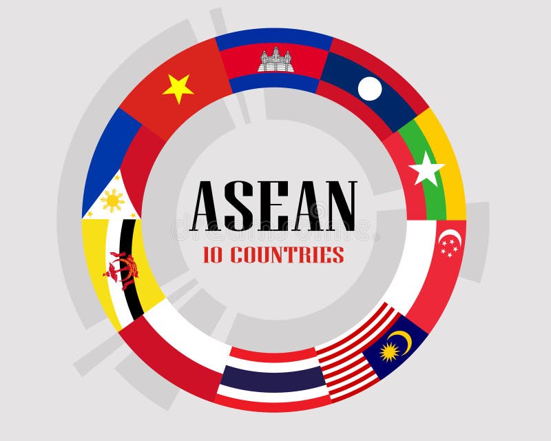 AEC Asean Economic Community Flag Symbols, Flag of ASEAN Association of ...