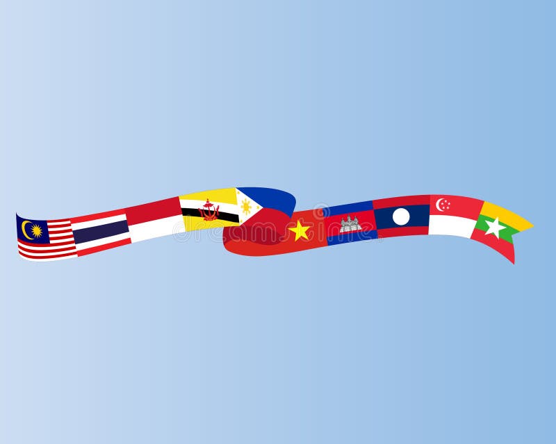 AEC, Asean Economic Community Flag Ribbon, Wave Aec Flag Asean Flags ...