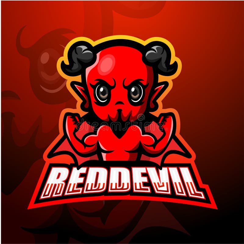 Red Devil Mascot Esport Logo Design Stock Vector - Illustration of ...