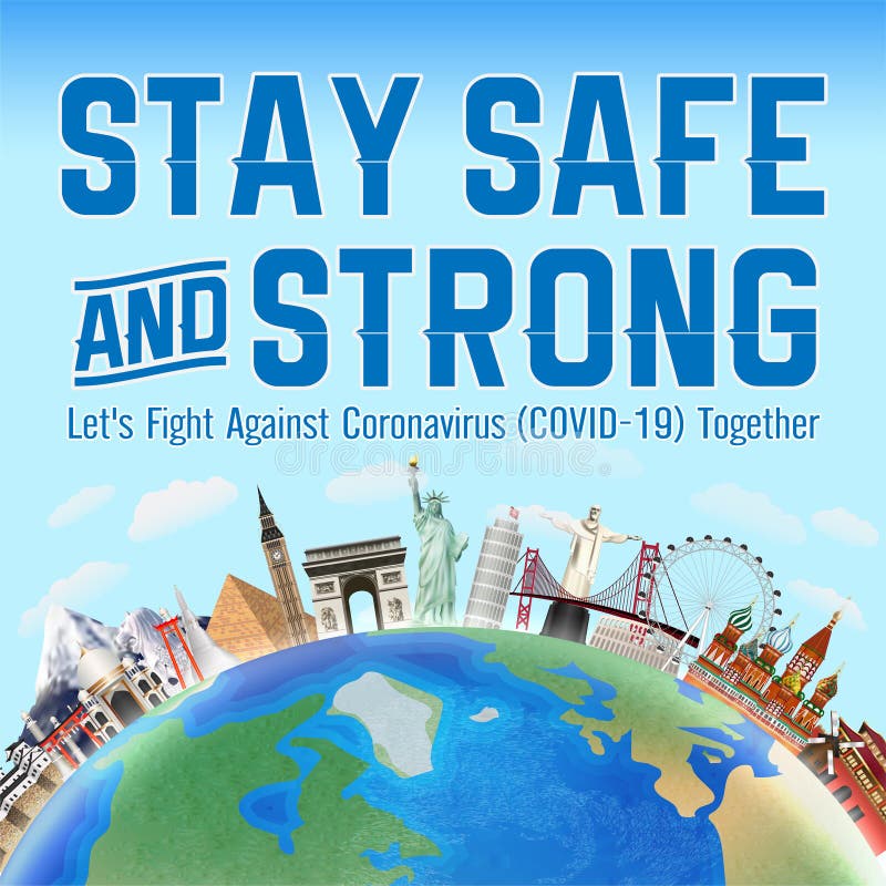 Stay Safe and Strong Fight Coronavirus Together Stock Vector ...