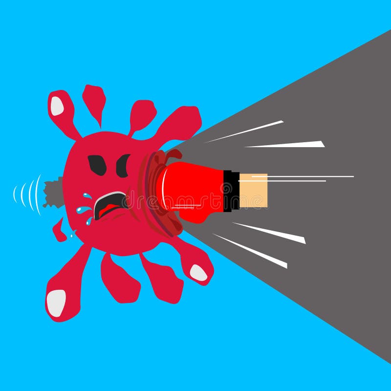 Illustration of a Character Hitting a Virus Face the Cheek Stock Vector ...