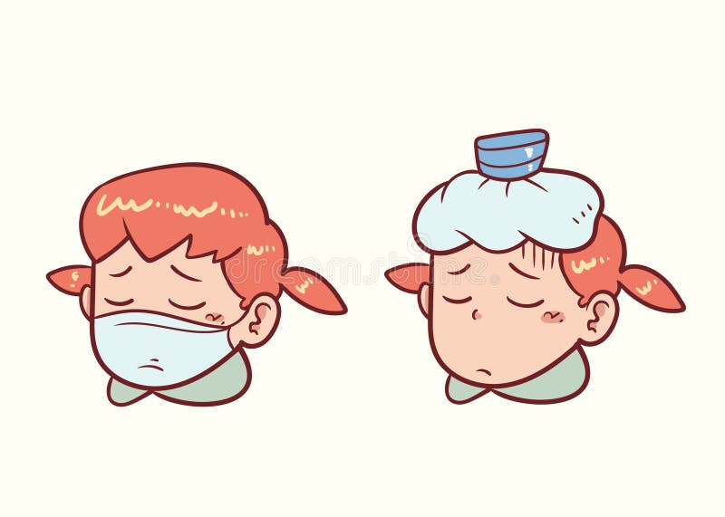 Girl catching cold stock vector. Illustration of cold - 176370314