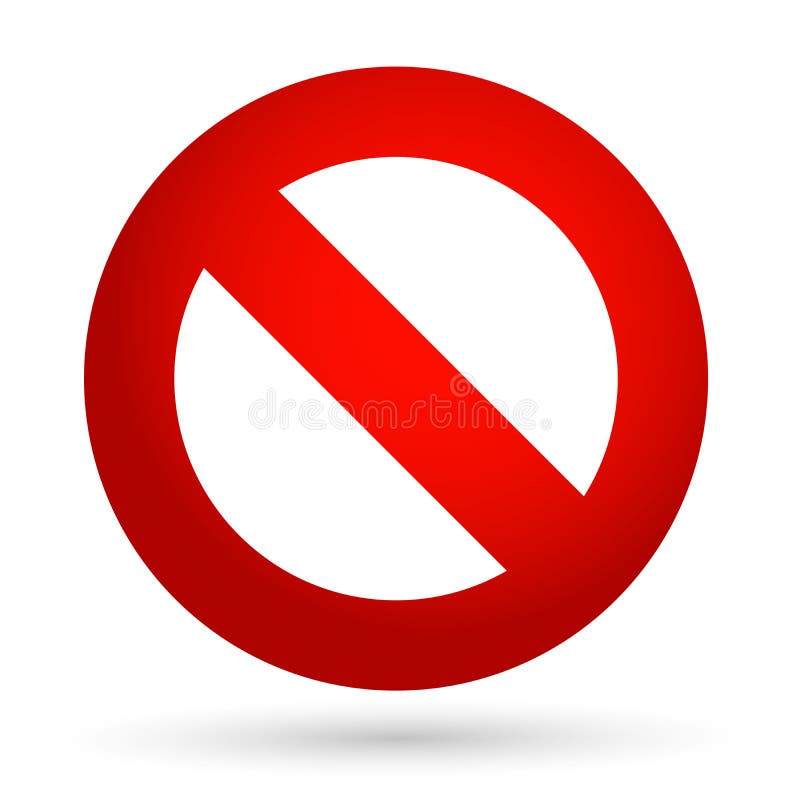 Not Allowed Forbidden Symbol Sing Flat Icon Vector Illustrations on ...