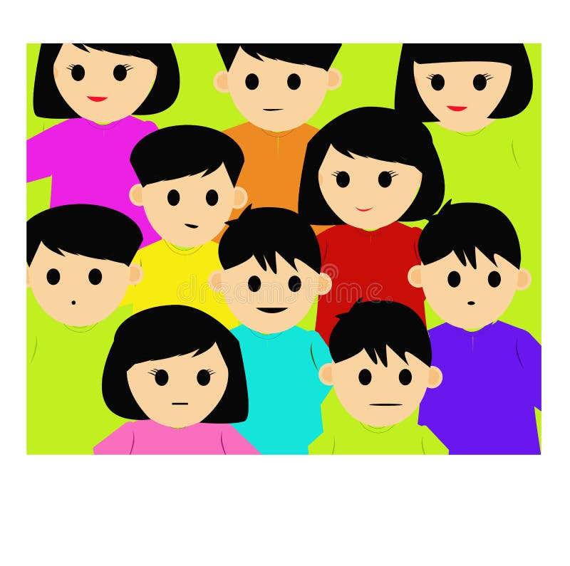 Children Sitting in a Row in a Chair Stock Vector - Illustration of ...