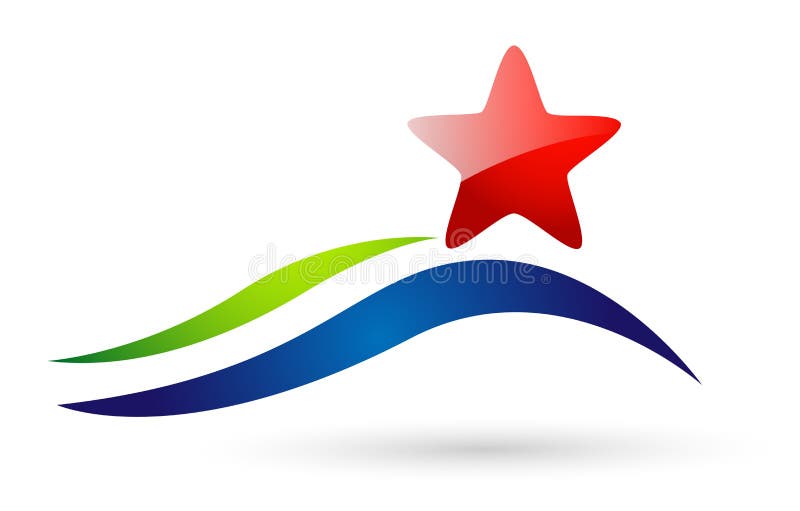 Abstract Red Bright Star Icon Logo for Business Investment Winnig ...