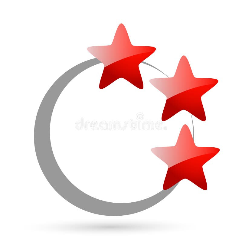 Abstract Red Bright Three Star Icon Logo for Business Investment Winnig ...