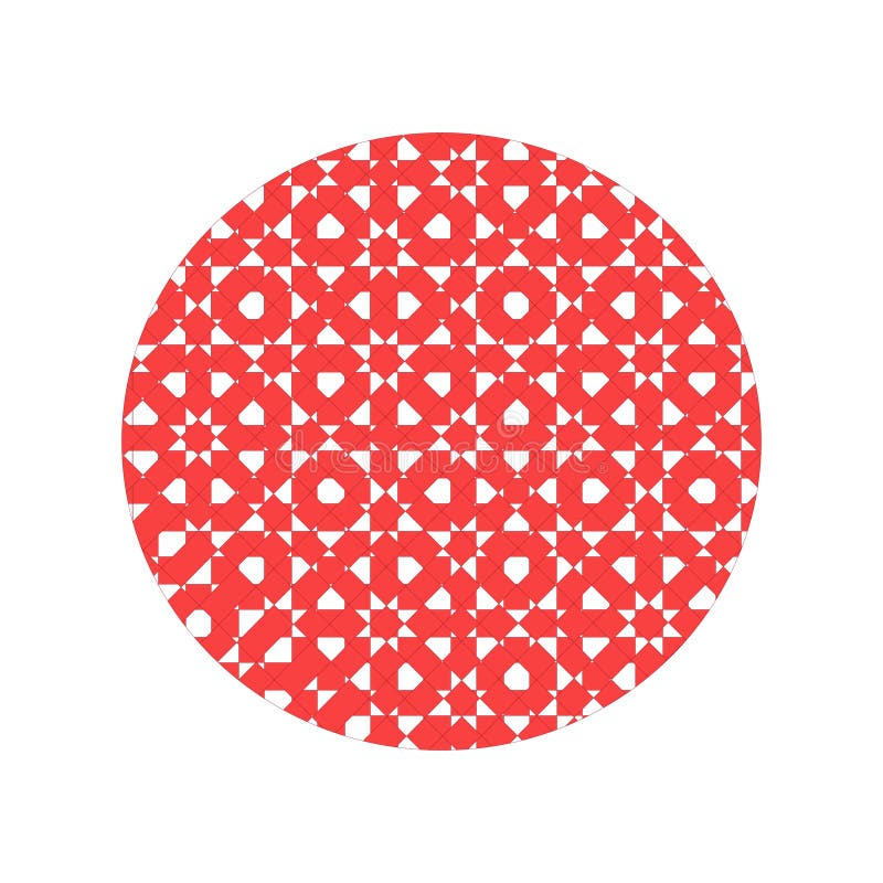 Red Motif Circle Design Isolated on White Background Textile Design ...