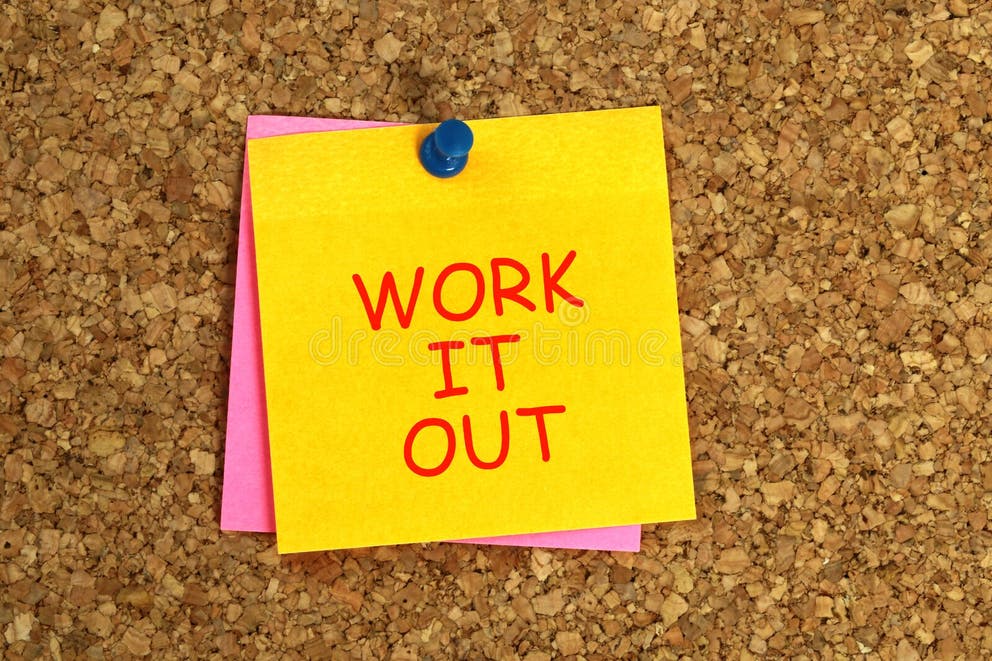 Work it out post it stock image. Image of office, copy - 177227601