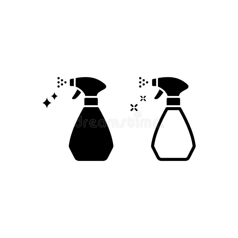 Cleaner or Detergent Spray Black Isolated Vector Icon Stock ...