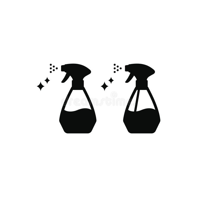 Cleaner or Detergent Spray Black Isolated Vector Icon Stock ...