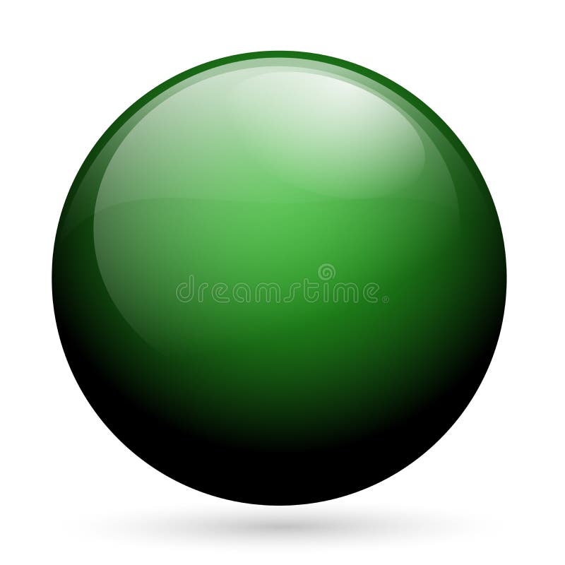 Green Orb Globe Button Icon Glossy Isolated White Background Stock ...