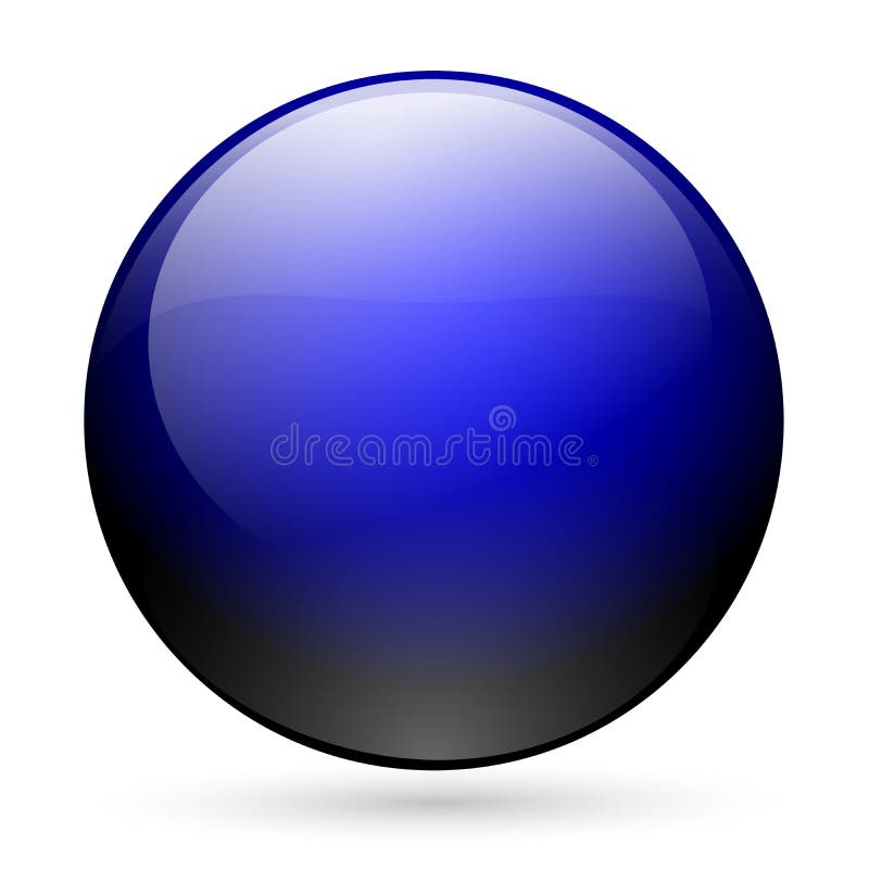 Blue Orb Globe Button Icon Glossy Isolated White Background Stock ...