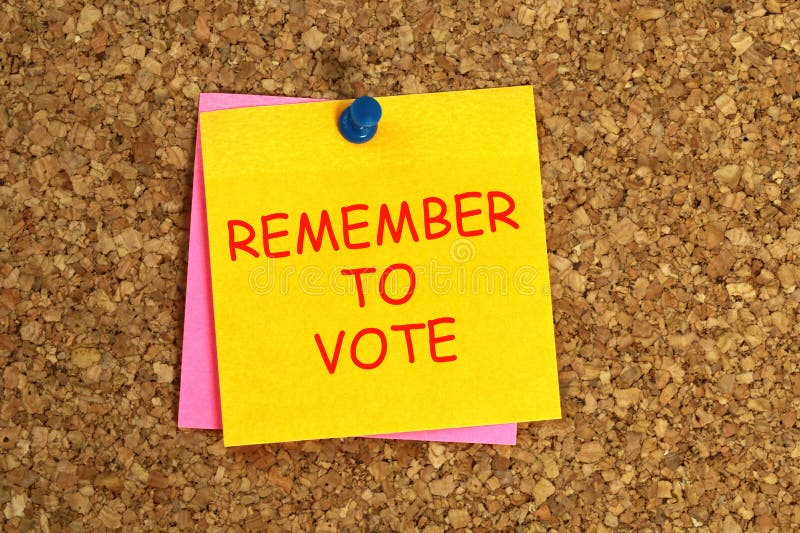 Remember to vote post it stock image. Image of note - 177574219