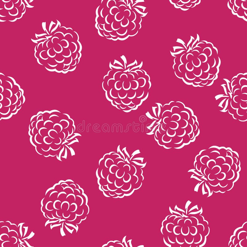 Vector Seamless Monochrome Raspberry Pattern Stock Illustrations – 168 ...