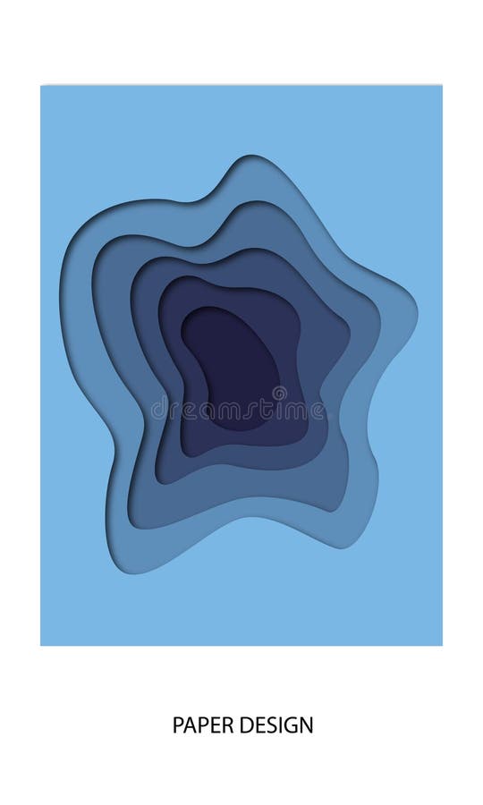 MODERN WAVED PAPER CUT. ORIGAMI ABSTRACT DESIGN. ARTISTIC VECTOR ...